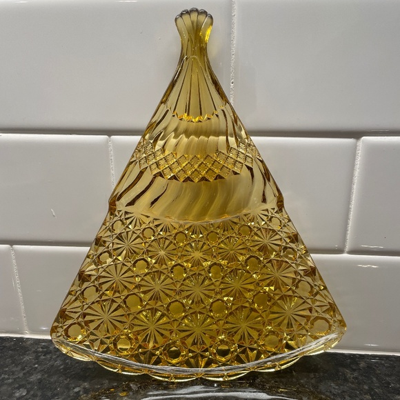 Accents | Vintage Amber Glass Fan Plate | Poshmark